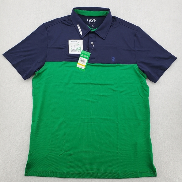 Izod | Shirts | Izod Golf Polo Shirt Swingflex Mens Green Blue Nwt | Poshmark